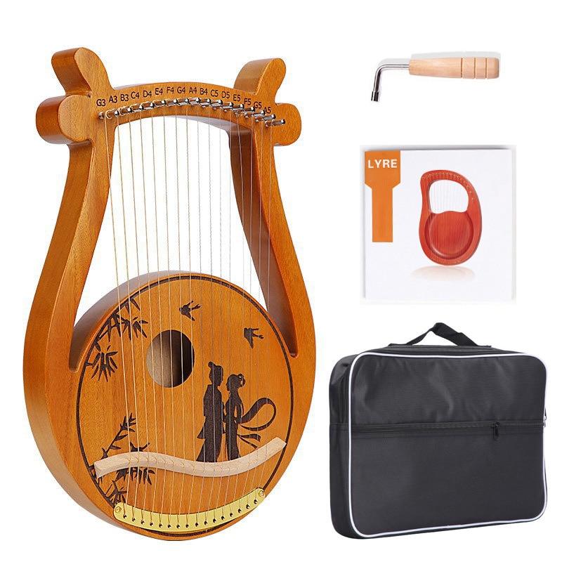 10 16 19 Strings Lyre Harp Instrument Wooden Mahogany Lyre Piano Harp ...