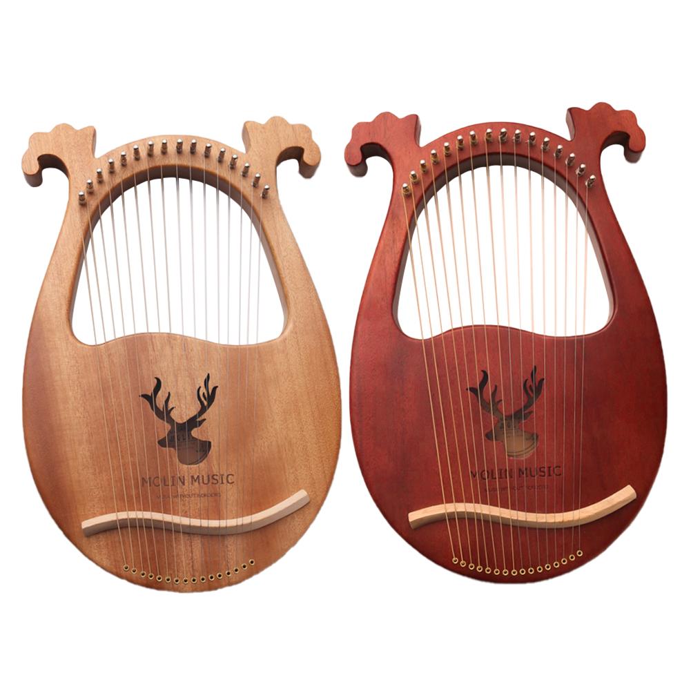 16-note Lyre Harp Set Hard Mahogany Hard Portable With Tuning Wrench B ...