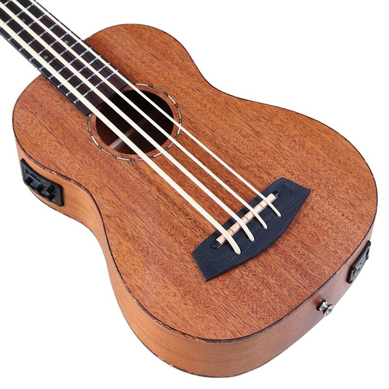 30 Inch Full Sapele Wood Body UK Bass Guitar Brown Matte Finish Mini 4 ...