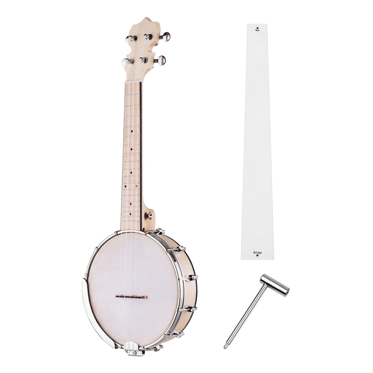 ammoon Concert 23 Inch Open-back Banjo Uke 4 String Banjolele Maple Bo ...