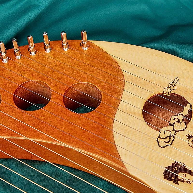 Quality 19 String Lyre Harp,Lyakin,Wooden Lyre Harp,Wood the Moon Harp ...