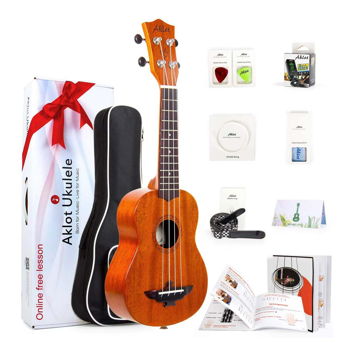 Soprano Ukulele 21 Inch Solid Mahogany Uke For Professional Player Wit ...