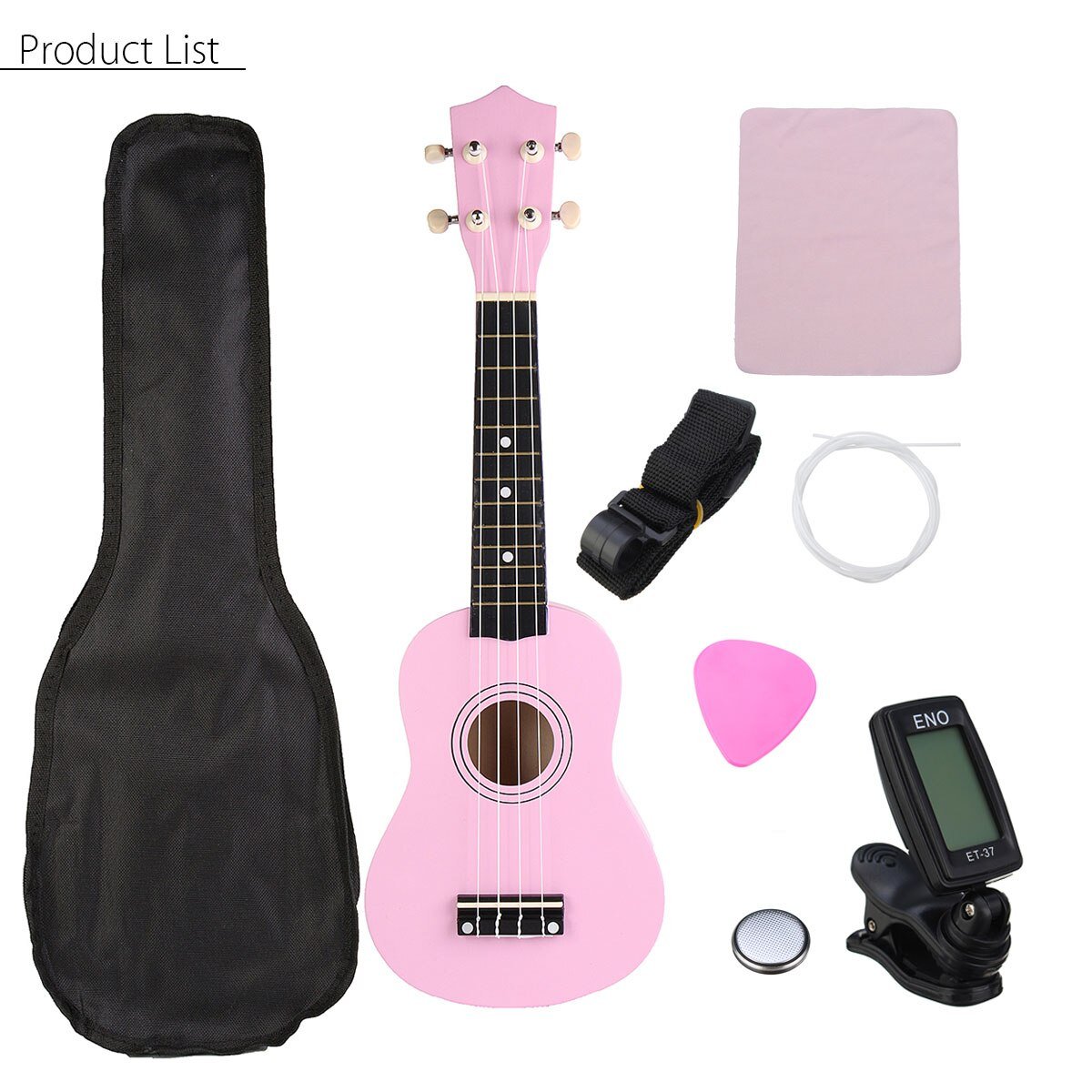 Ukulele Combo 21 Ukulele Black Soprano 4 Strings Uke Hawaii Bass Strin ...