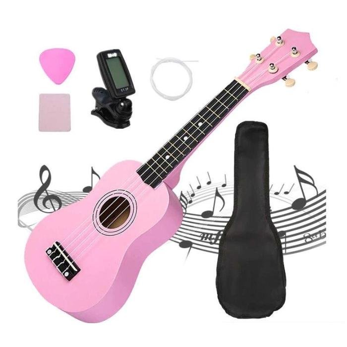 Ukulele Combo 21 Ukulele Black Soprano 4 Strings Uke Hawaii Bass Strin ...
